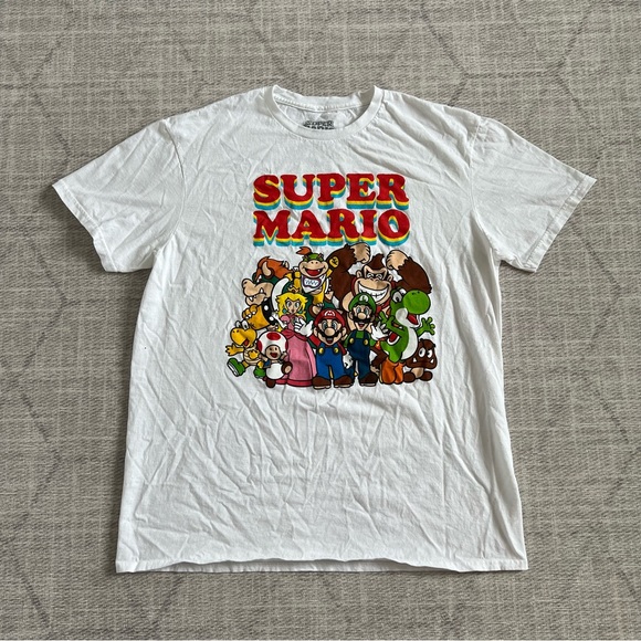 Nintendo | Shirts | Super Mario Bros Nintendo Characters Mens White ...